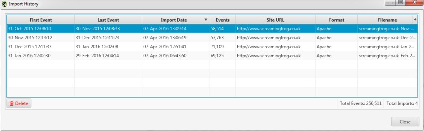 Log File Analyser Configuration - Screaming Frog