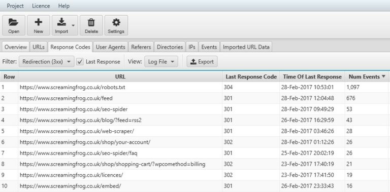 22 Ways To Analyse Logs Using The Log File Analyser - Screaming Frog