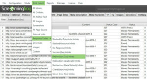 Check Redirects In Bulk - Screaming Frog