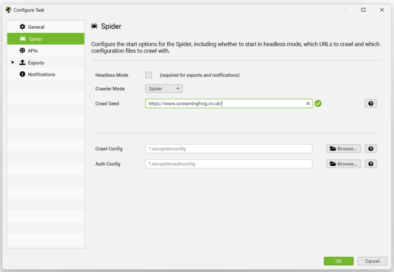 SEO Spider General - Screaming Frog