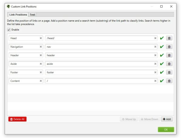 How To Analyse Link Position - Screaming Frog