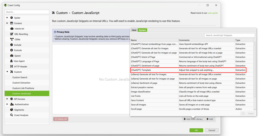 How to Crawl with ChatGPT - Screaming Frog