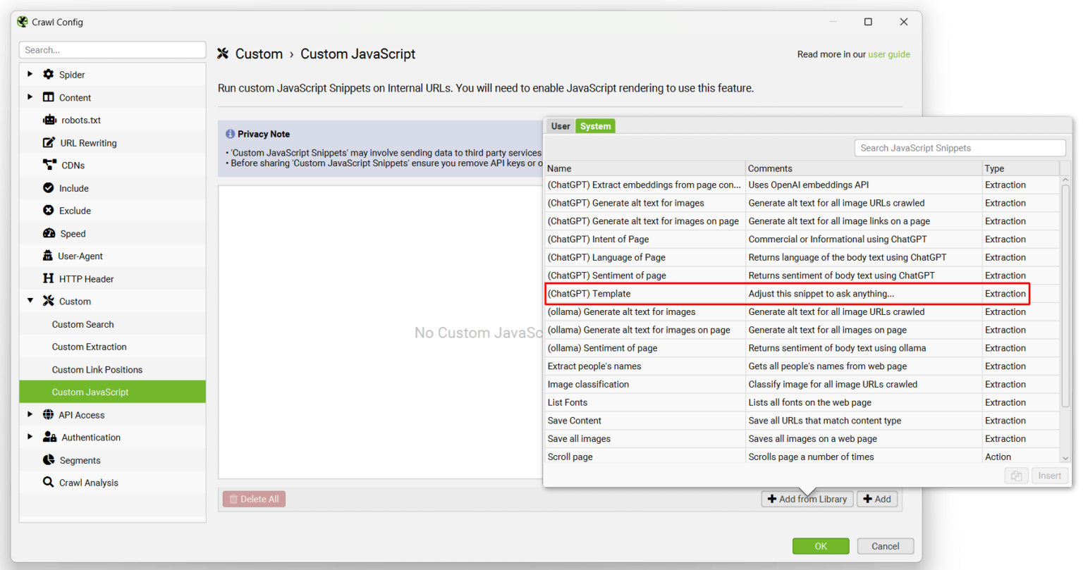 How to Crawl with ChatGPT - Screaming Frog