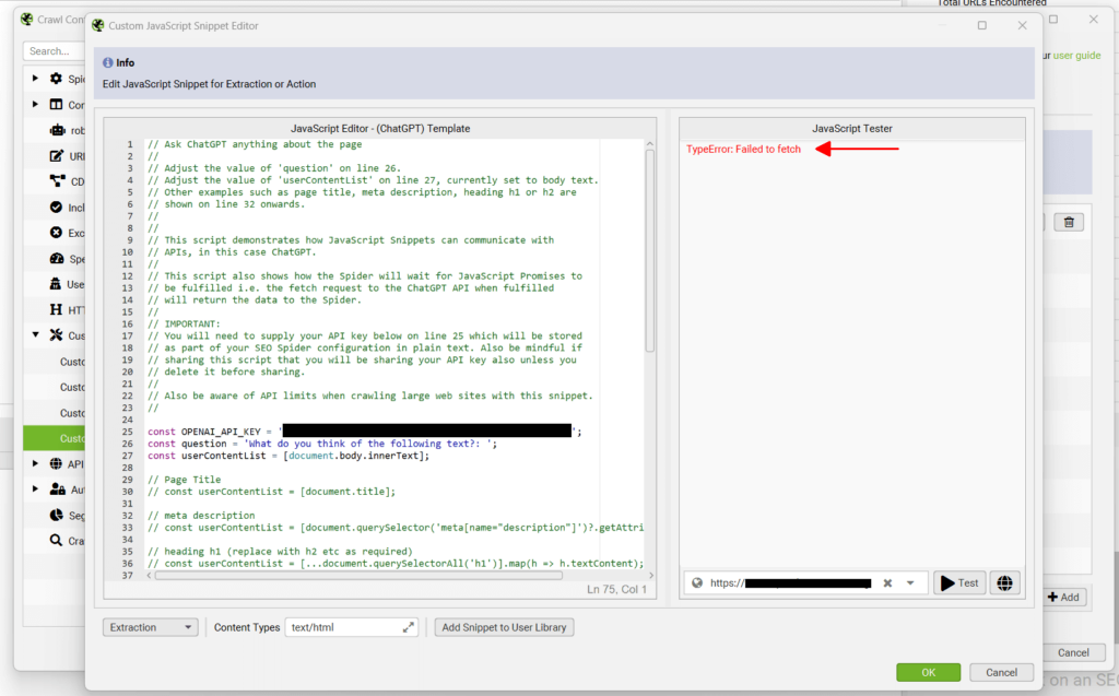 How to Debug Custom JavaScript Snippets - Screaming Frog