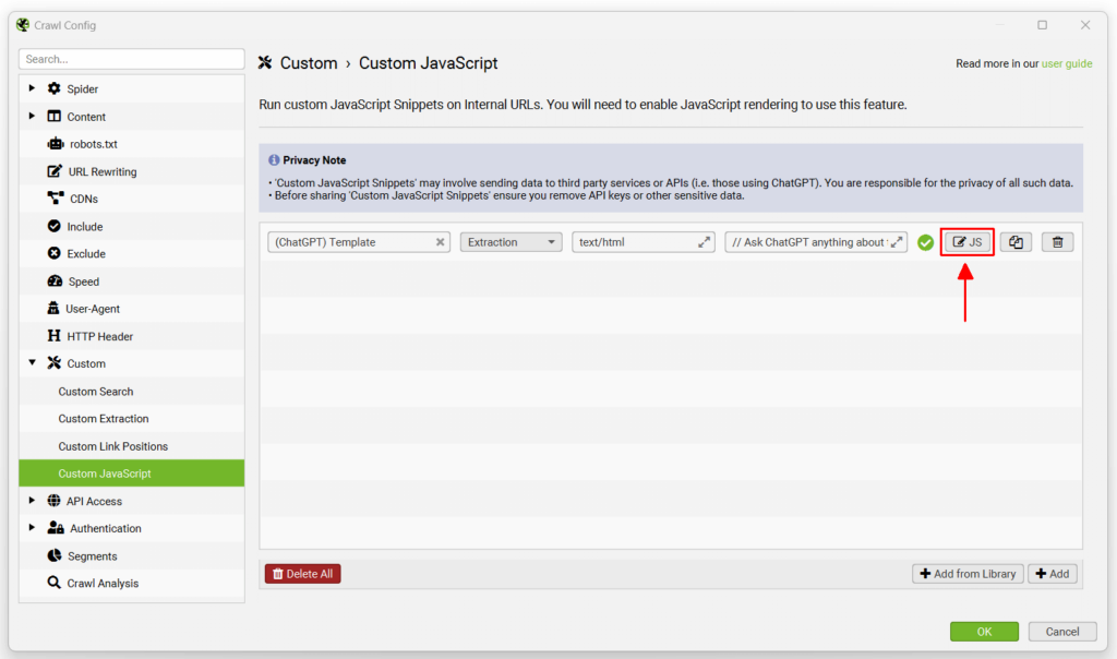 How to Debug Custom JavaScript Snippets - Screaming Frog
