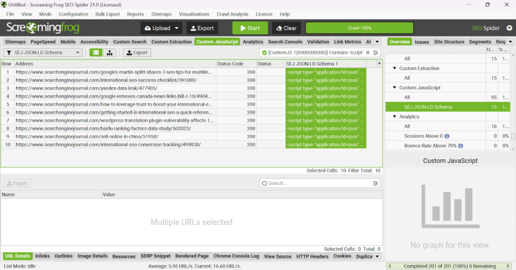 Generate JSON-LD Schema at Scale With JavaScript Snippets - Screaming Frog