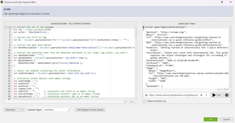 Generate JSON-LD Schema at Scale With JavaScript Snippets - Screaming Frog Generate JSON-LD Schema at Scale With JavaScript Snippets - Screaming Frog